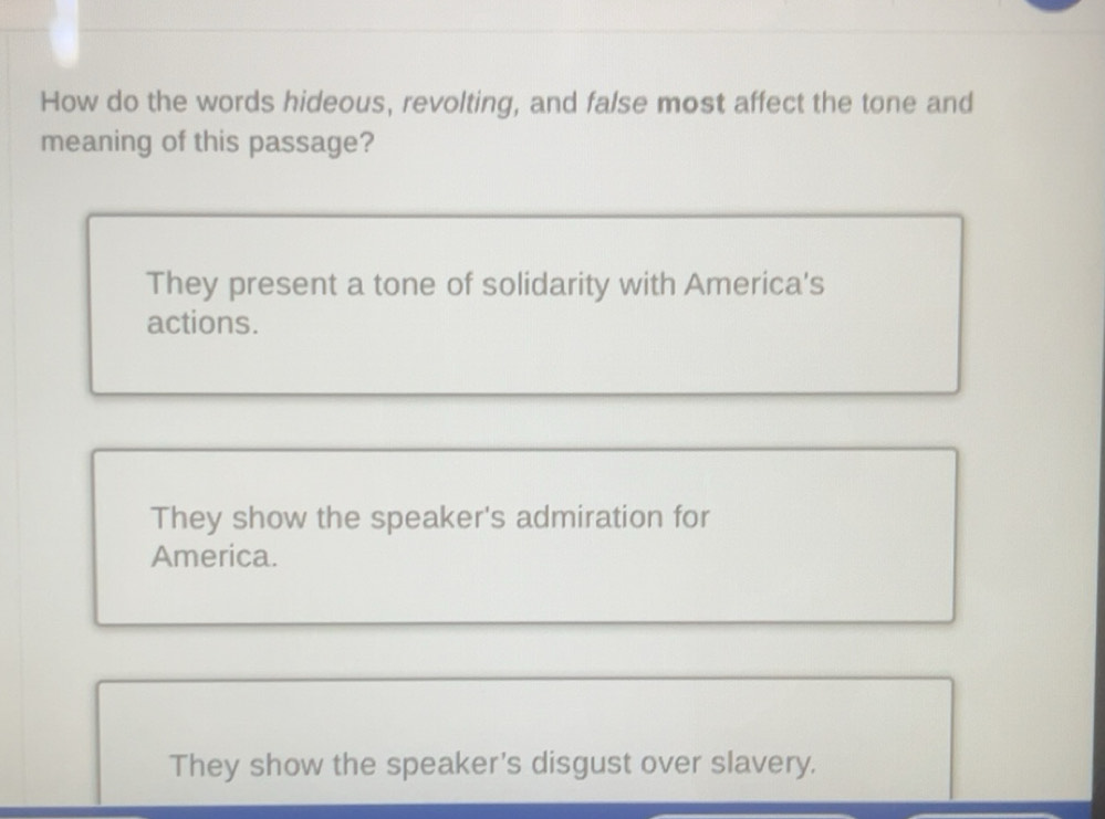Solved: How do the words hideous, revolting, and false most affect the ...