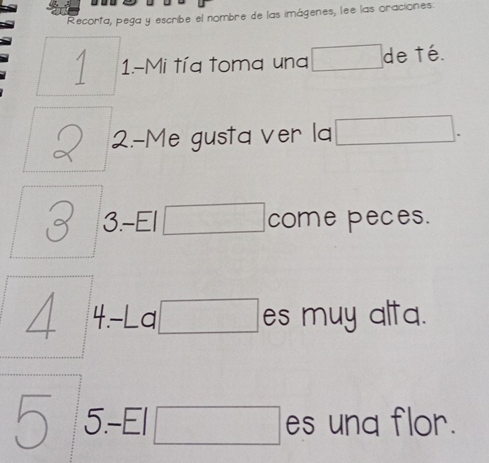 Resuelto:Recorta, pega y escribe el nombre de las imágenes, lee las ...