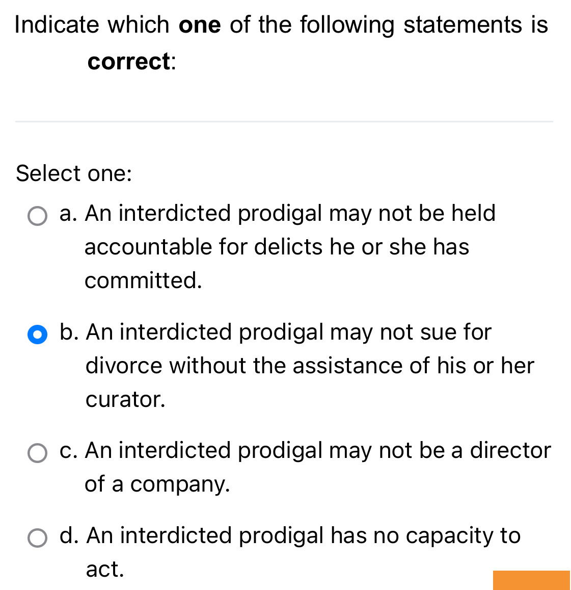 Solved: Indicate which one of the following statements is correct ...