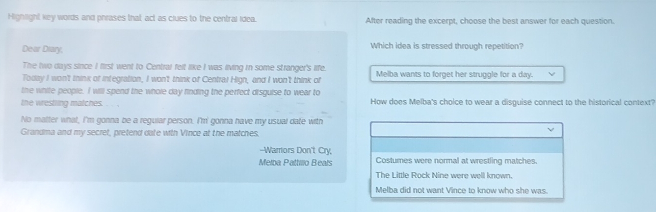 Solved: Highlight key words and phrases that act as clues to the ...