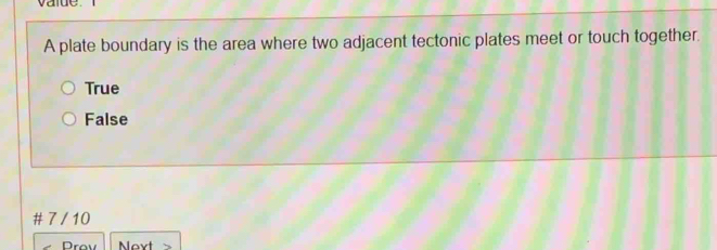 Solved: value. A plate boundary is the area where two adjacent tectonic ...