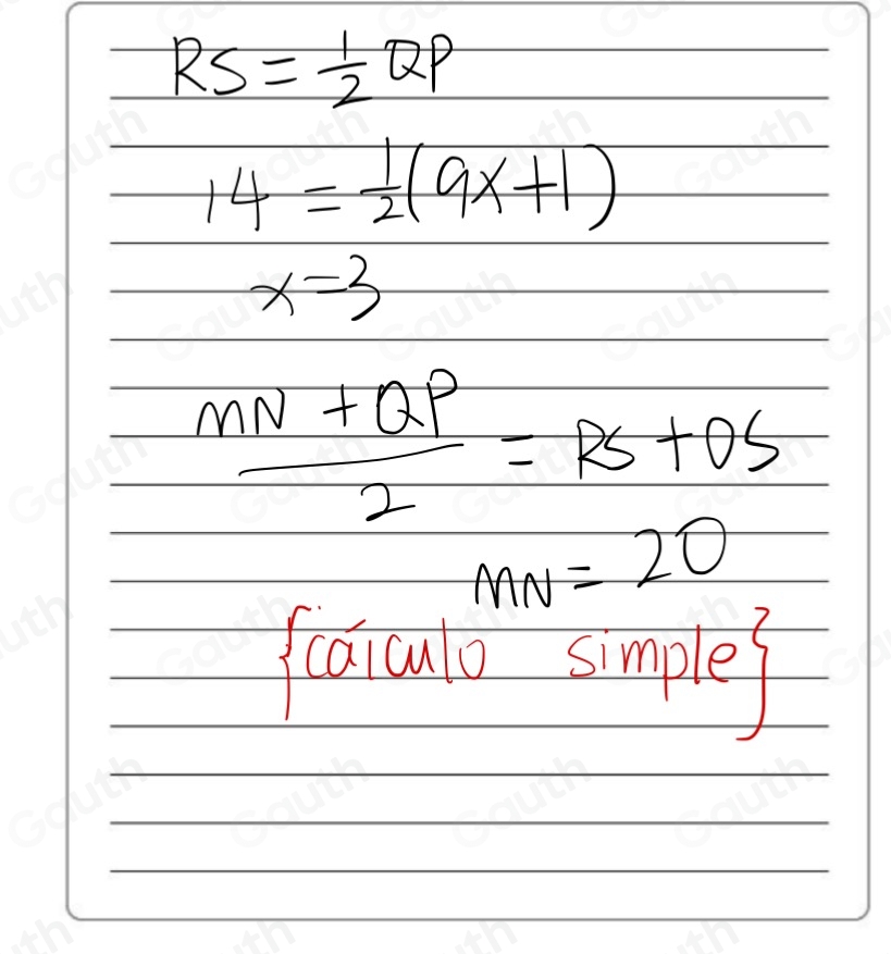 Resuelto:En la figura, R y O son puntos medios del segmento MQ y NP ...