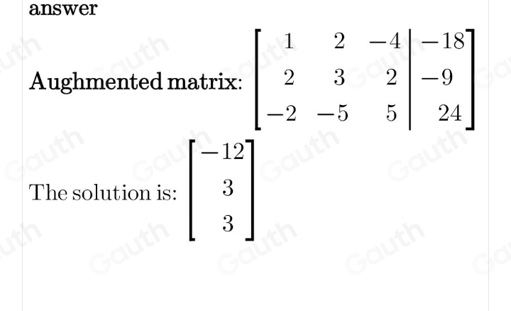 Solved: Given A and b to the right, write the augmented matrix for the linear system that ...