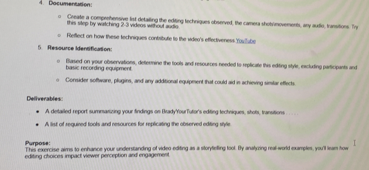 Solved: Documentation: Create a comprehensive list detailing the ...