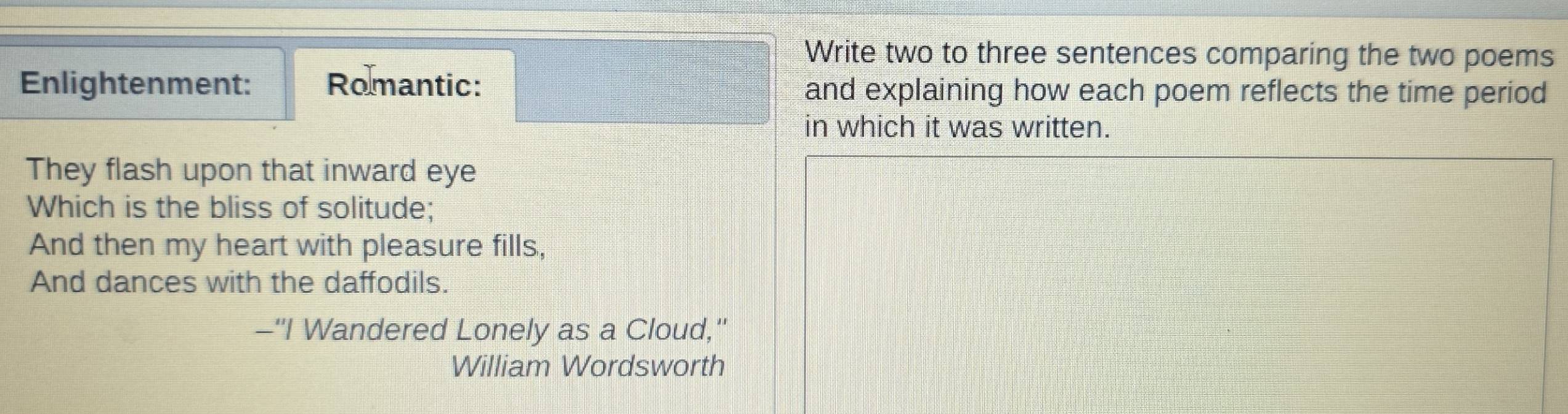 Solved: Write two to three sentences comparing the two poems ...