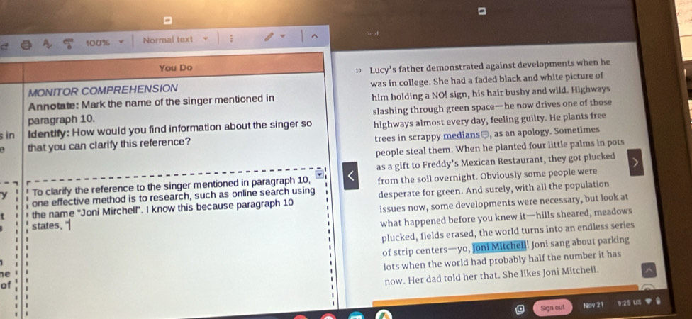 Solved: 100% Normal text You Do 1 Lucy's father demonstrated against ...