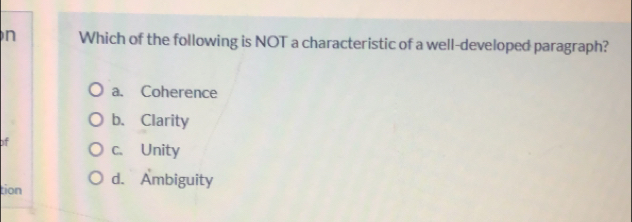Solved: Which of the following is NOT a characteristic of a well ...