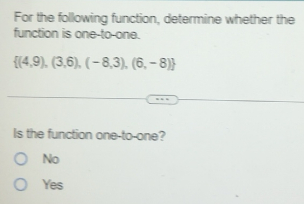 Solved: For the following function, determine whether the function is ...