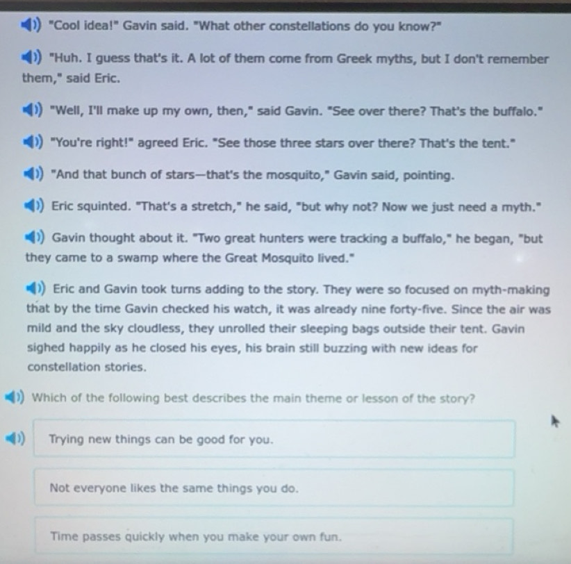 Solved: "Cool idea!" Gavin said. "What other constellations do you know ...