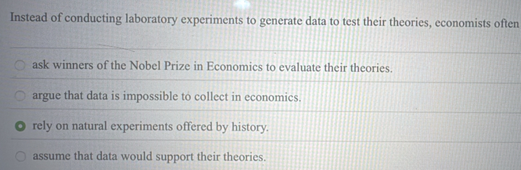 Solved: Instead of conducting laboratory experiments to generate data ...