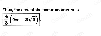 Solved: Find the area of the described region. common interior of r ...