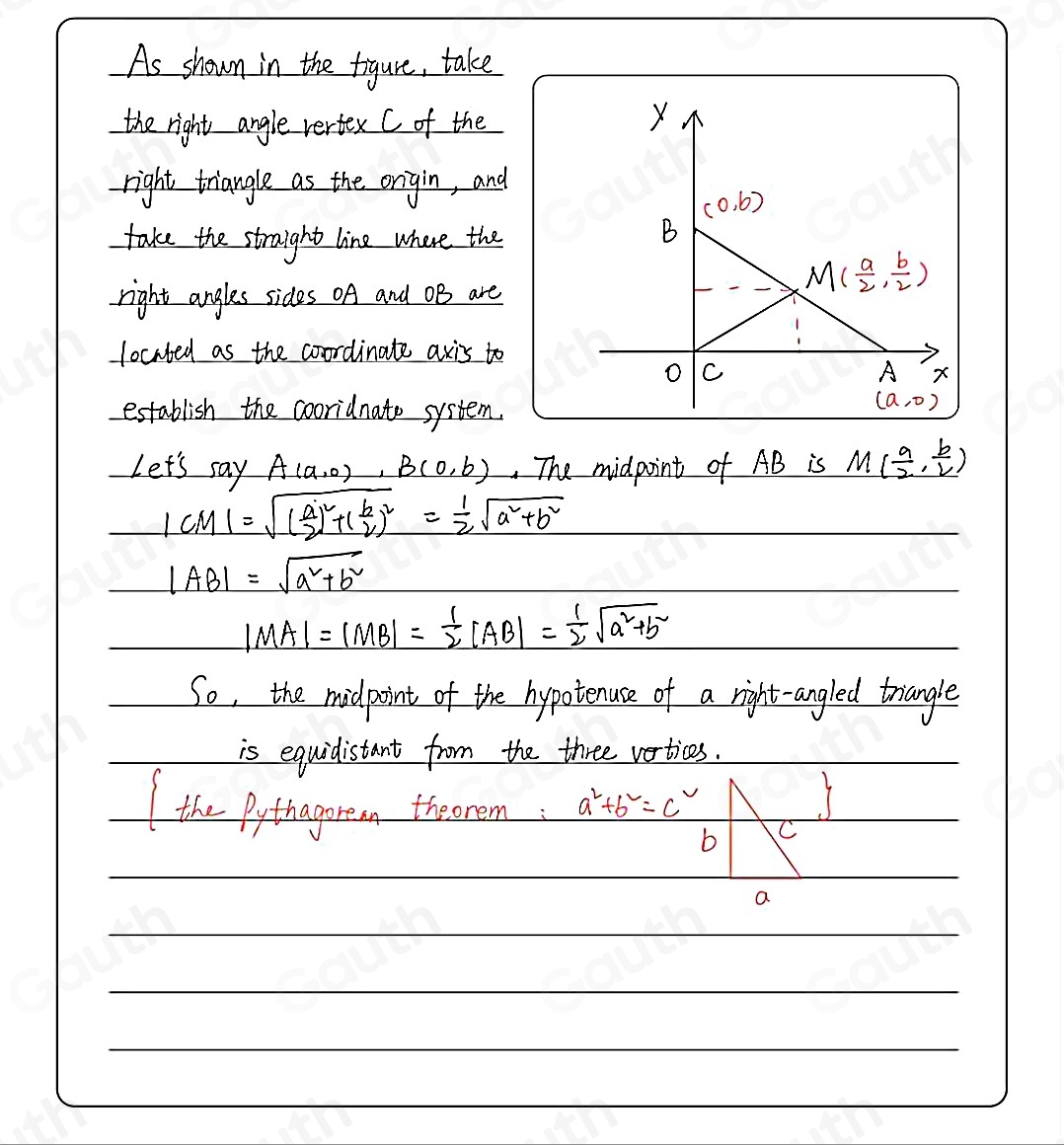 Solved: Use vector geometry to prove that the midpoint of the ...