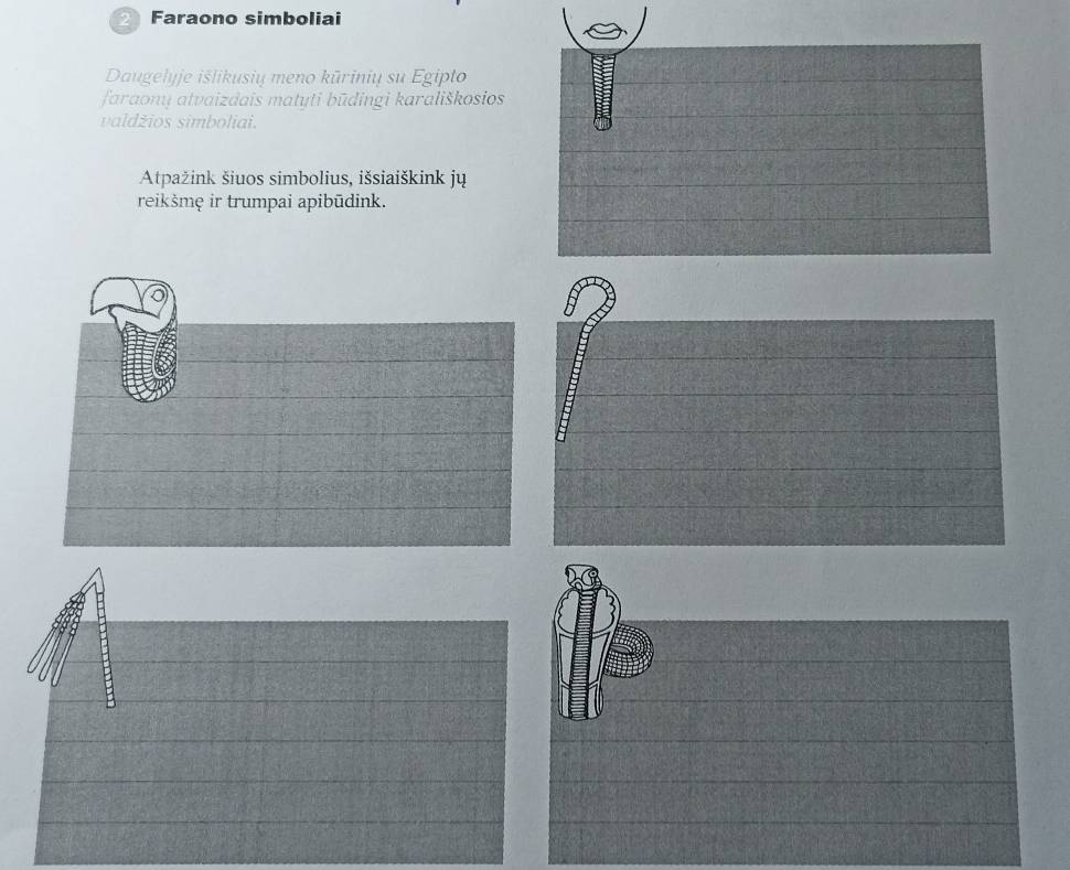 Solved: Faraono simboliai Daugelyje iślikusių meno kūrinių su Egipto ...