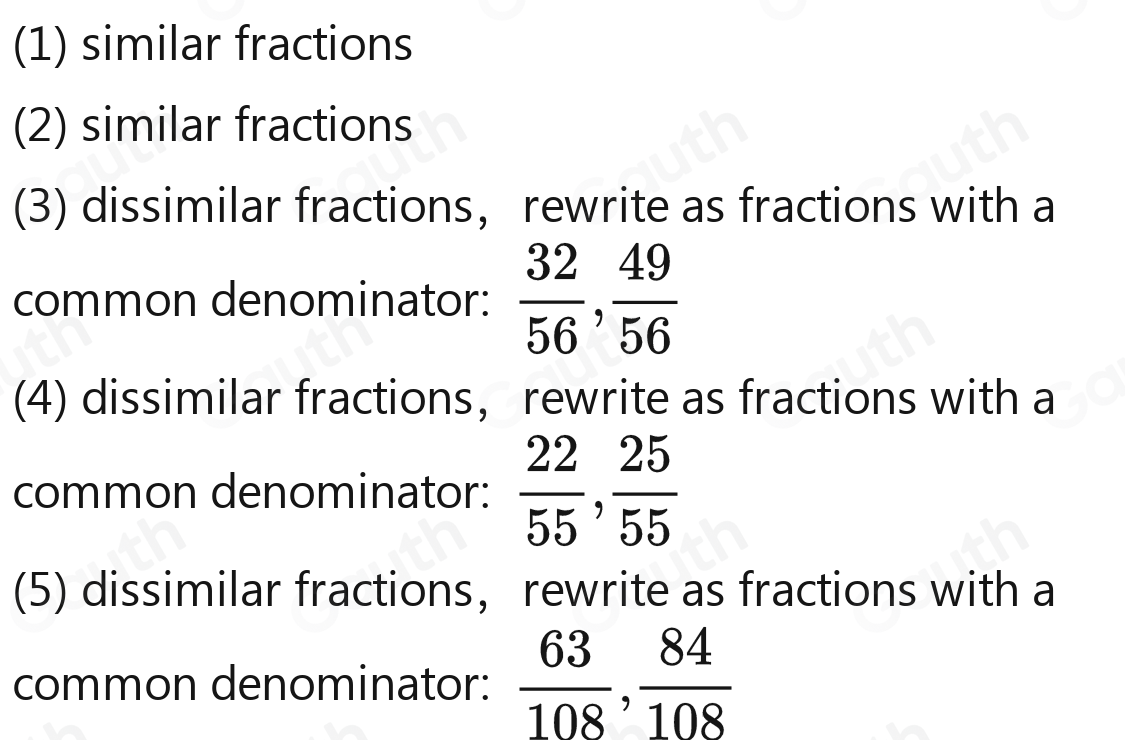 Solved: Learning Task 1: _Identify similar and dissimilar fractions. On ...