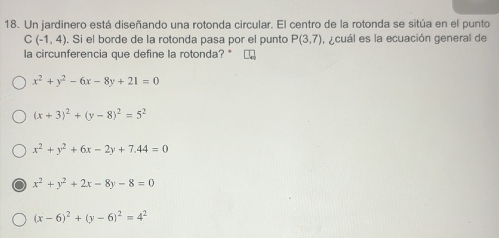 Resuelto:Un jardinero está diseñando una rotonda circular. El centro de ...