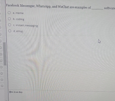Solved: Facebook Messenger, WhatsApp, and WeChat are examples of ...