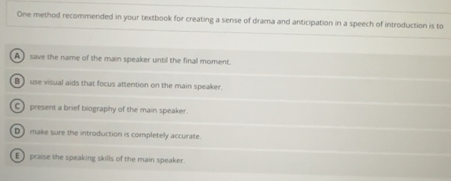 Solved: One method recommended in your textbook for creating a sense of ...