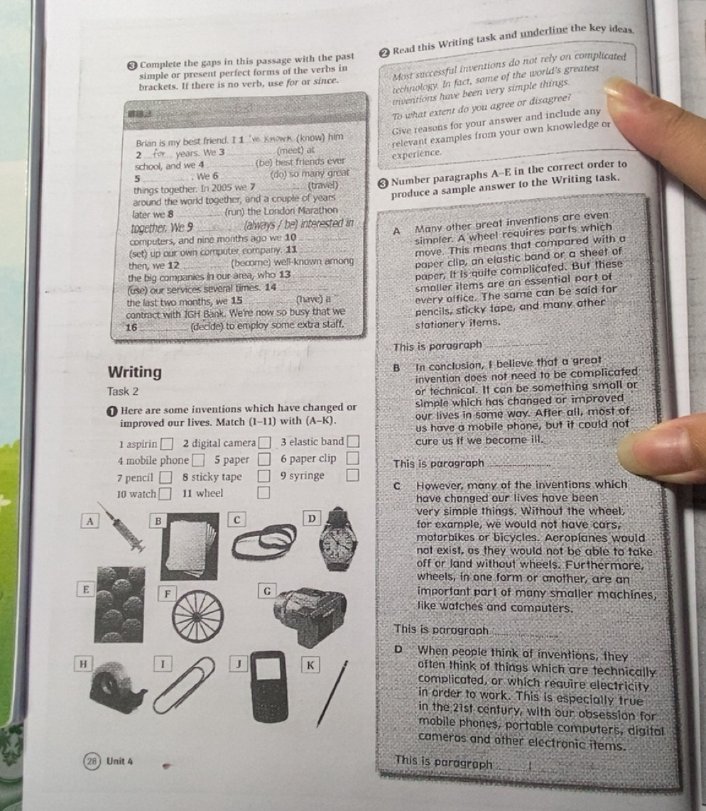 Giải quyết:Read this Writing task and underline the key ideas Complete ...