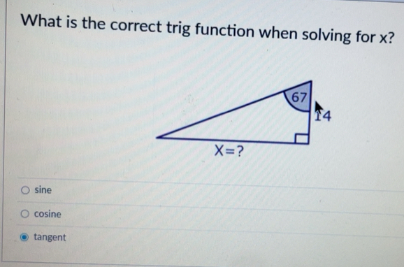 Gelöst:What is the correct trig function when solving for x? sine ...