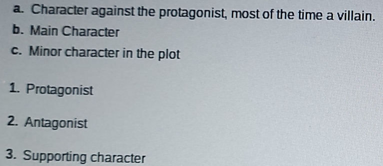 Solved: Character against the protagonist, most of the time a villain ...