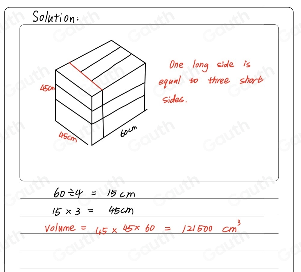 Solved: Each cuboid in Figure 1 is made up of 4 identical wooden blocks ...
