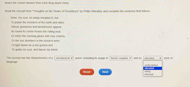 Solved: Select the correct answer from each drop-down menu Read the ...