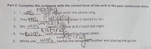 Solved: Complete the sentences with the correct form of the verb in the ...