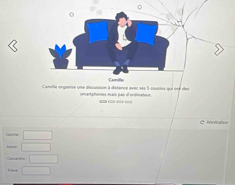 Résolu :Camille organise une discussion à distance avec ses 5 cousins ...