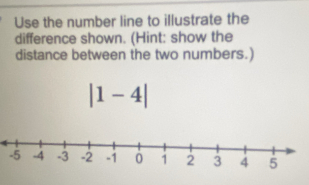 Solved: Use the number line to illustrate the difference shown. (Hint ...