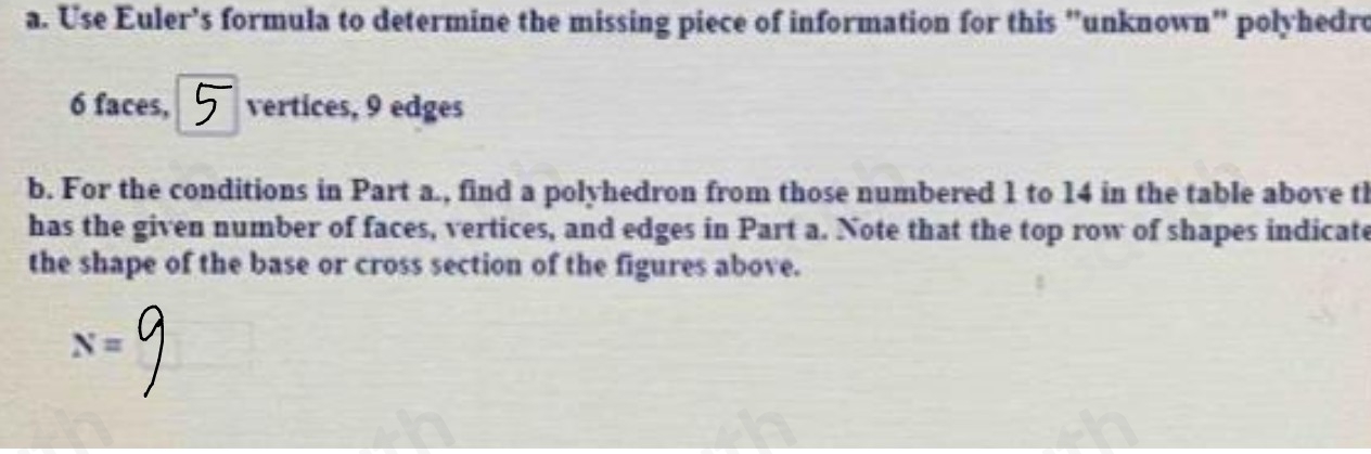 Solved: Euler's formula relates the numbers of vertices, edges, and ...