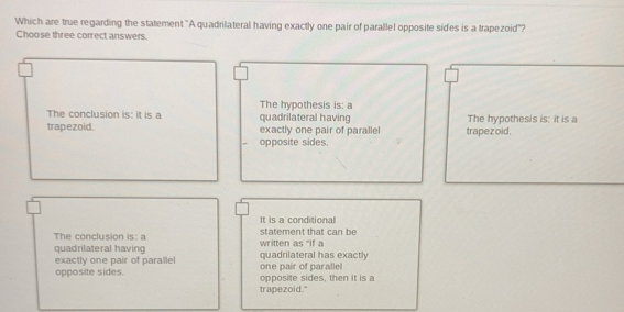 Solved: Which are true regarding the statement 'A quadrilateral having ...