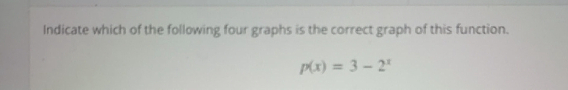 Solved: Indicate which of the following four graphs is the correct ...