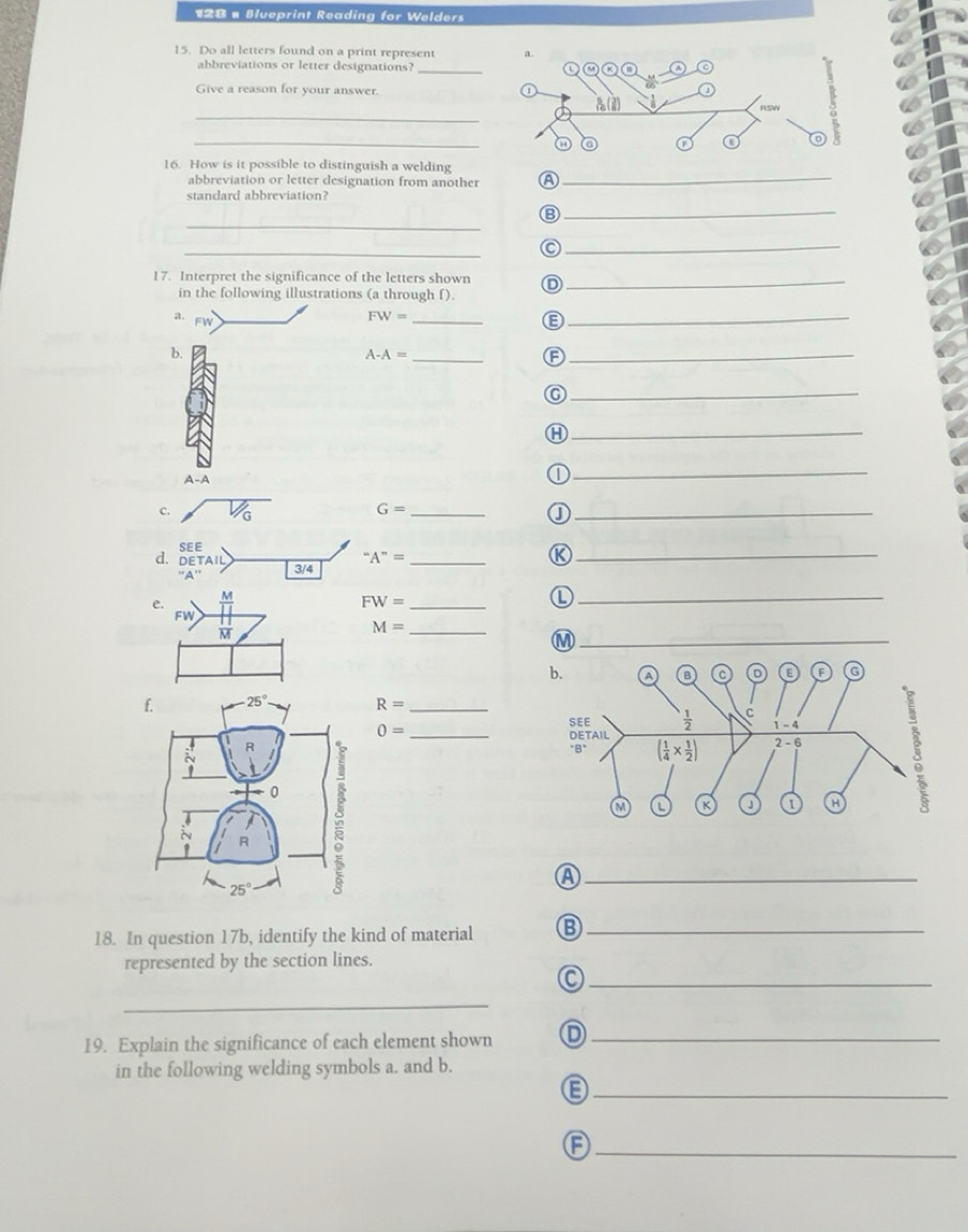 Solved: 128 # Blueprint Reading for Welders 15. Do all letters found on ...
