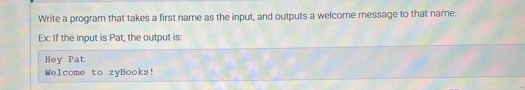 Solved: Write a program that takes a first name as the input, and ...
