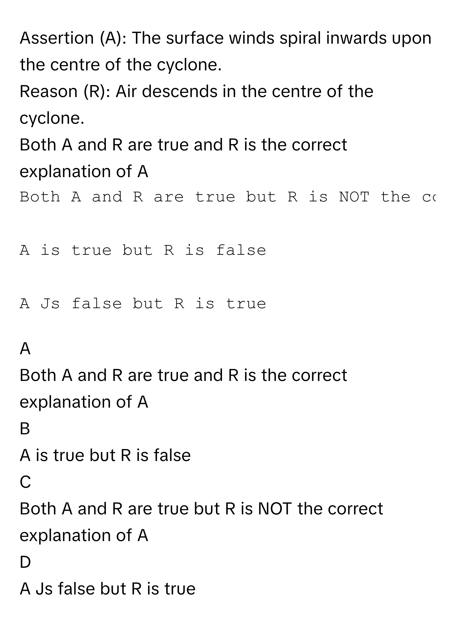 Solved: Assertion (A): The surface winds spiral inwards upon the centre ...