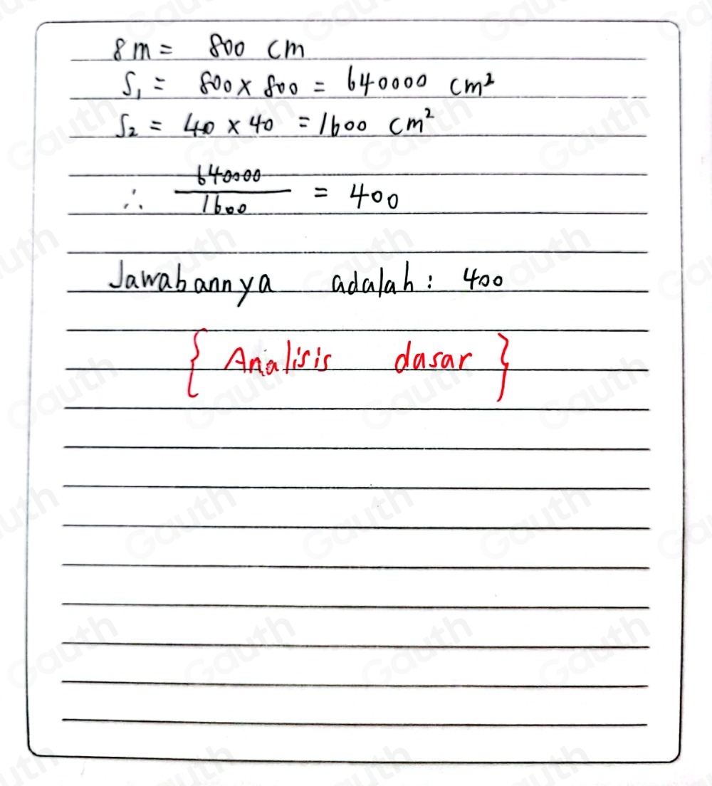 Telah dijawab:Lantai ruang tamu Pak Dato berbentuk persegi dengan ...