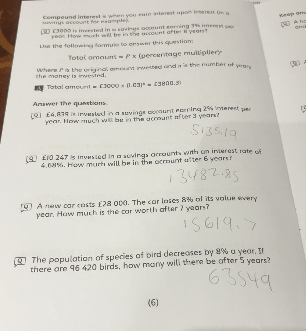 Solved: ONN Compound interest is when you earn interest upon interest ...