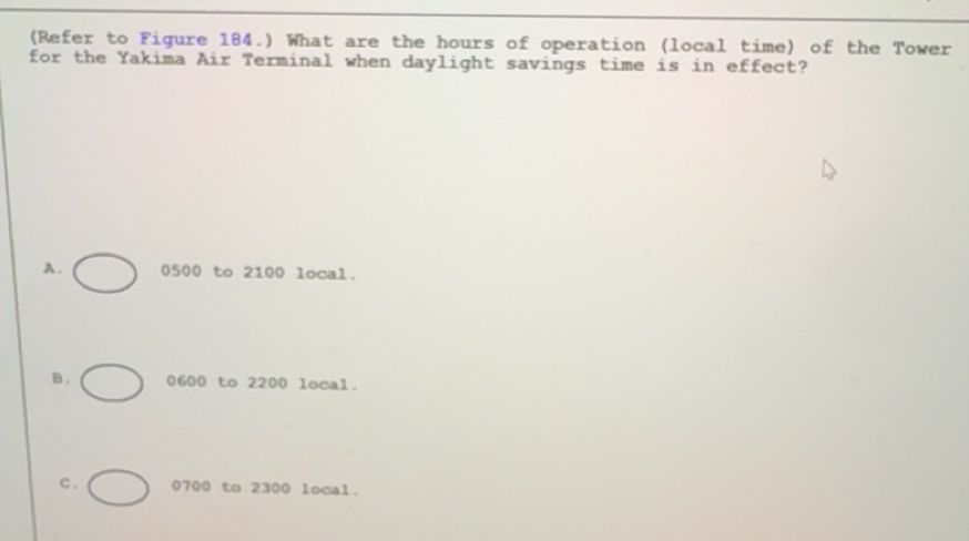 Solved: (Refer to Figure 184.) What are the hours of operation (local ...