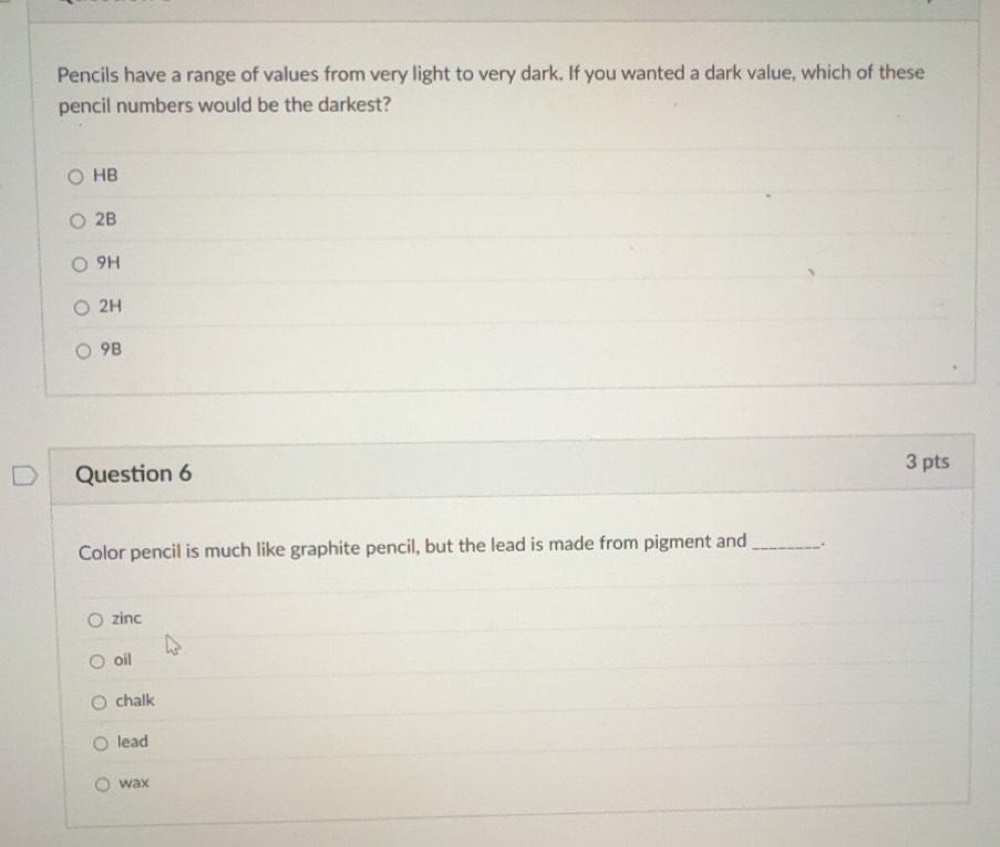 Solved: Pencils have a range of values from very light to very dark. If ...
