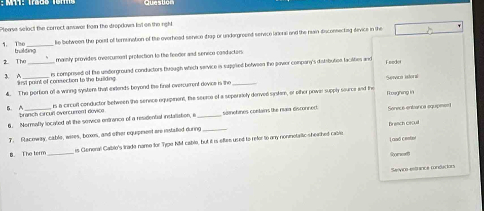 Solved: M11: Tradé Terms Question Please select the correct answer from ...