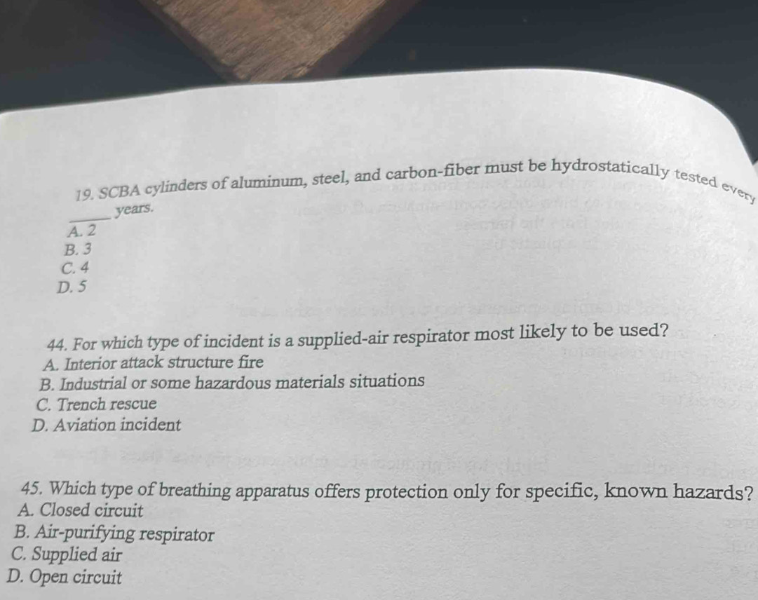 Solved: SCBA cylinders of aluminum, steel, and carbon-fiber must be ...