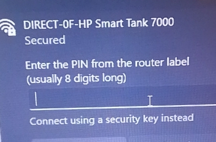 Solved: DIRECT-0F-HP Smart Tank 7000 Secured Enter the PIN from the ...