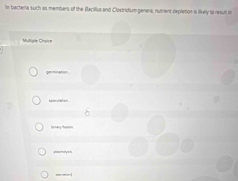 Solved: In bacteria such as members of the Bacillus and Clostridium ...