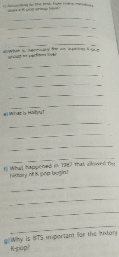 Resolvido:According to the text, how many members does a K-pop group ...