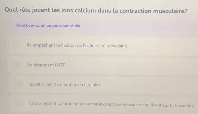 Résolu :Quel rôle jouent les ions calcium dans la contraction ...