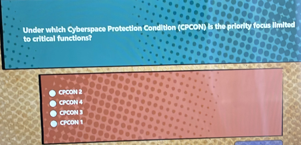 Solved: Under which Cyberspace Protection Condi is the priority focus ...