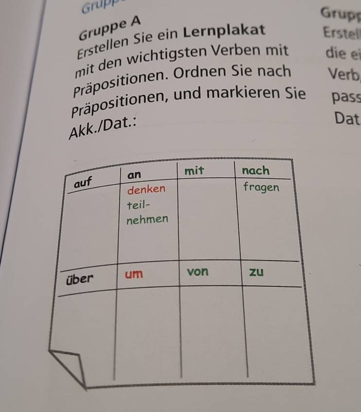 Gelöst:Grupp Gruppe A Grupp Erstellen Sie ein Lernplakat Erstell mit ...