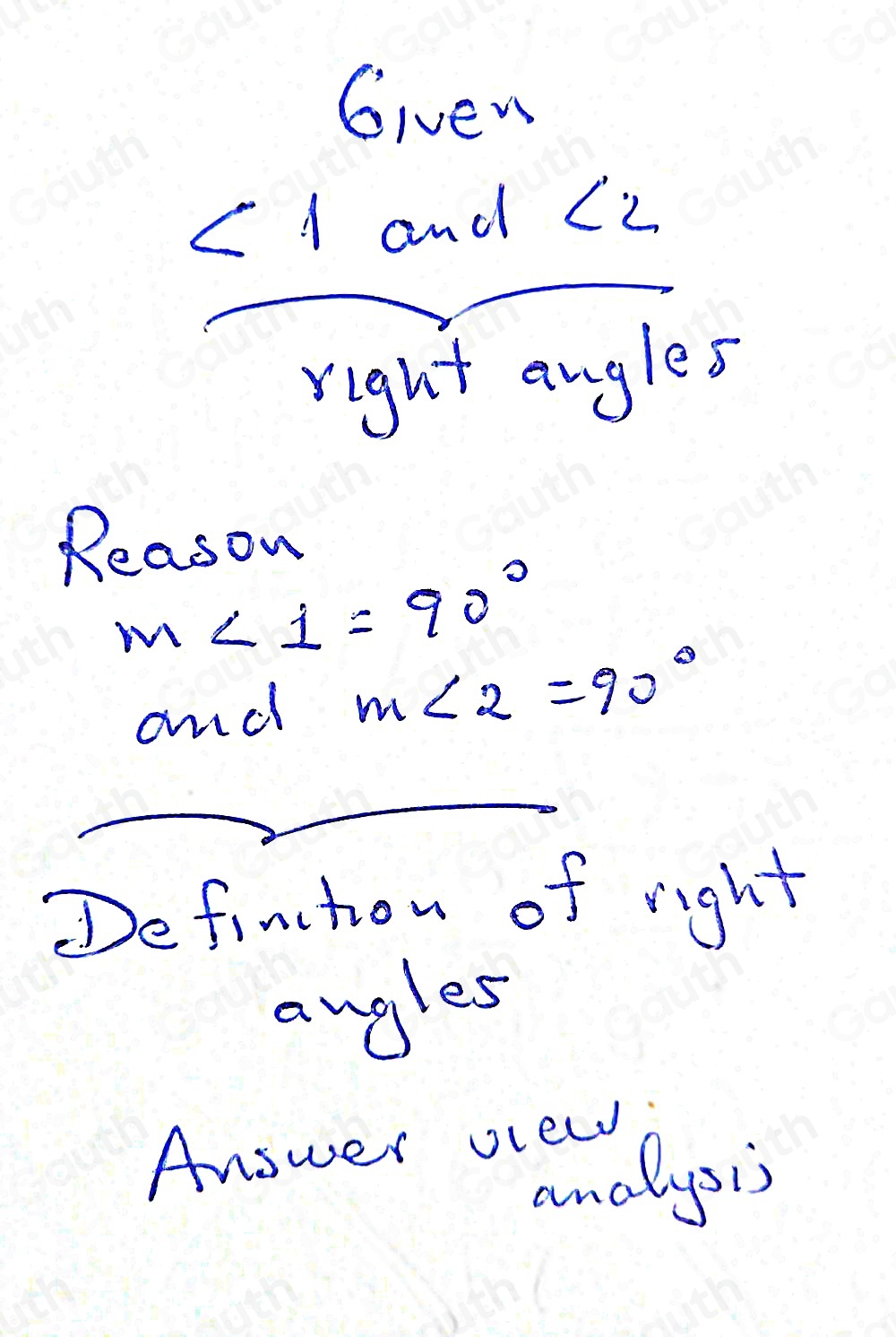 Solved: Choose the best answer. Given: ∠ 1 and ∠ 2 are right angles ...