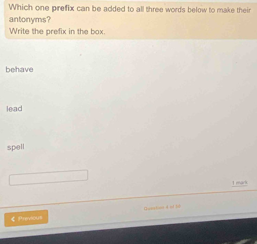 Solved: Which one prefix can be added to all three words below to make ...