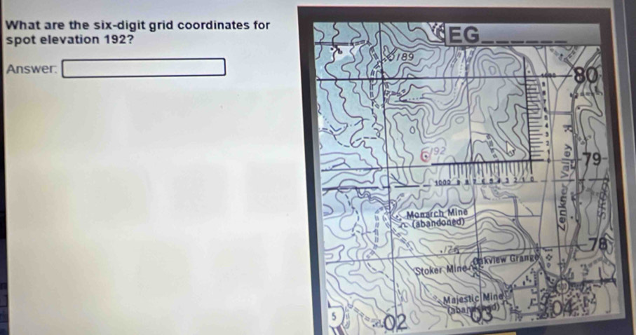Solved What Are The Six Digit Grid Coordinates For Spot Elevation 192 Answer [math]